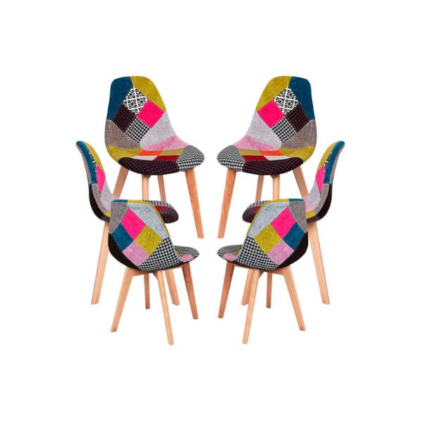 Pack 6 Sillas Kelen Patchwork - Patchwork Rose | Leroy Merlin