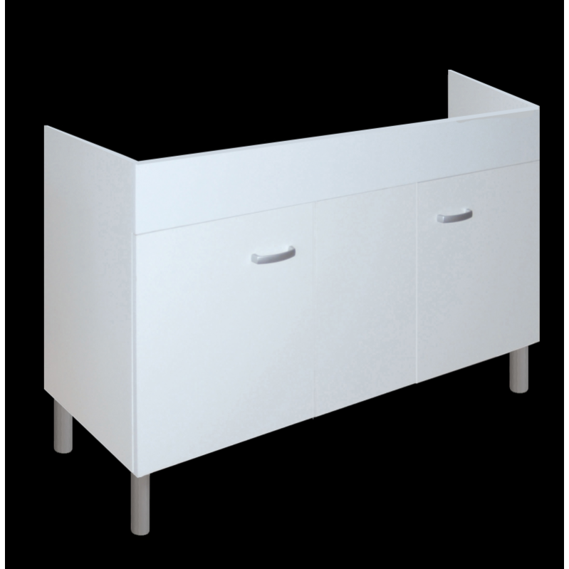 Meuble de cuisine sous évier 120X50 en kit bois Blanc | Leroy Merlin