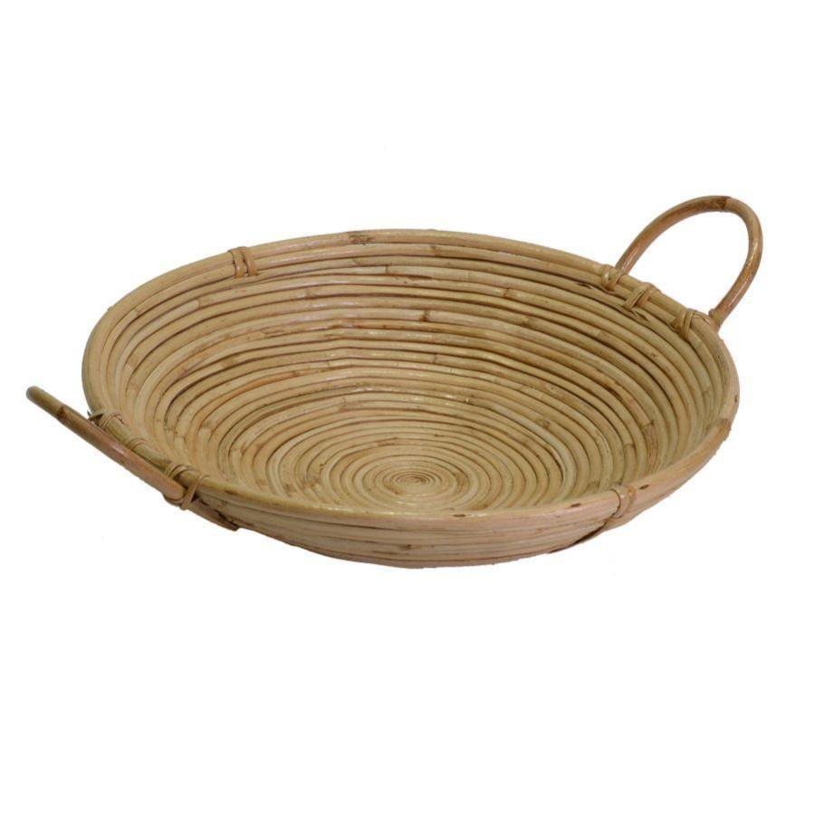Cesta de junco natural con asas redondas cmø40xh10x40 | Leroy Merlin
