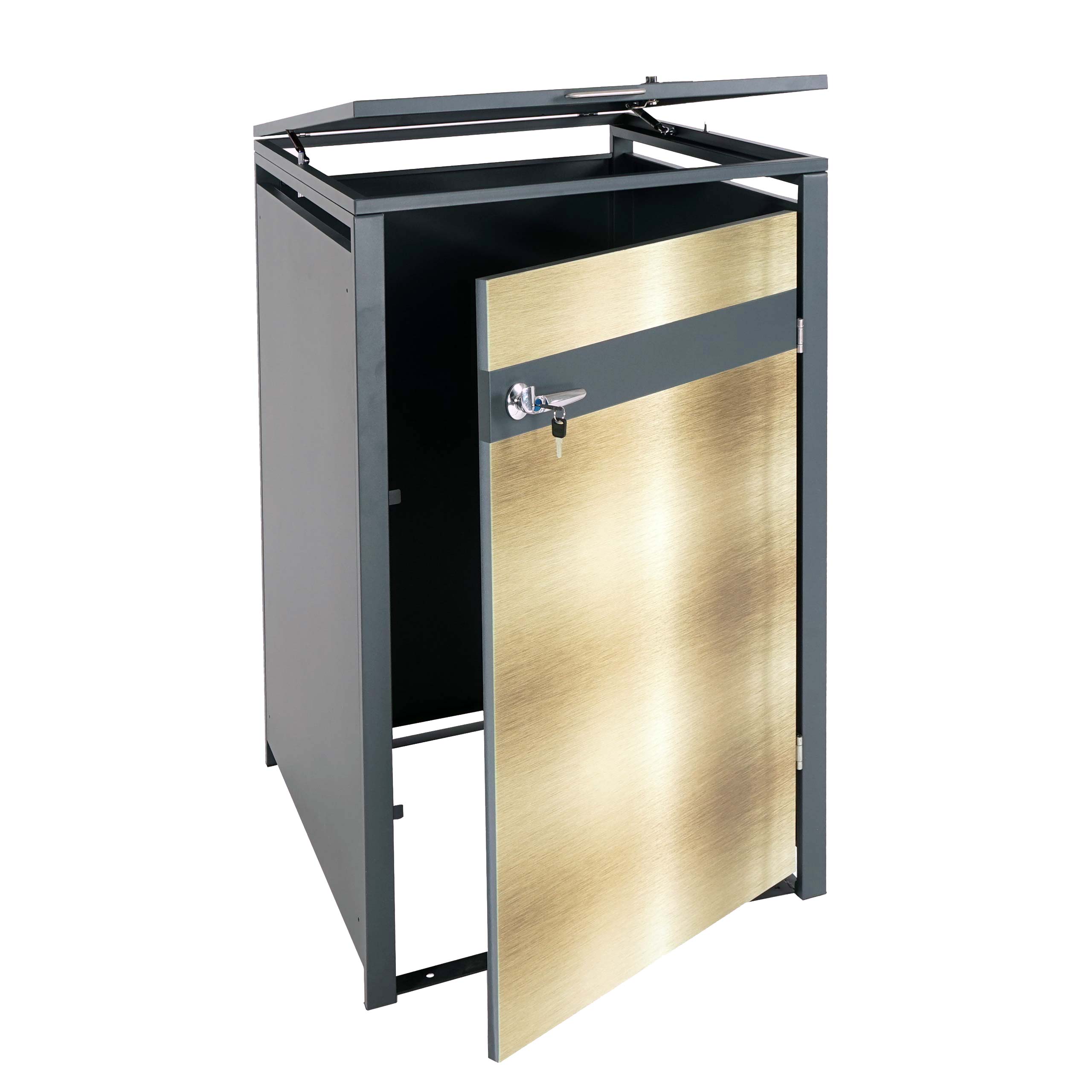 Copribidone box spazzatura rifiuti HWC-J82 80x68x117cm acciaio inox ...