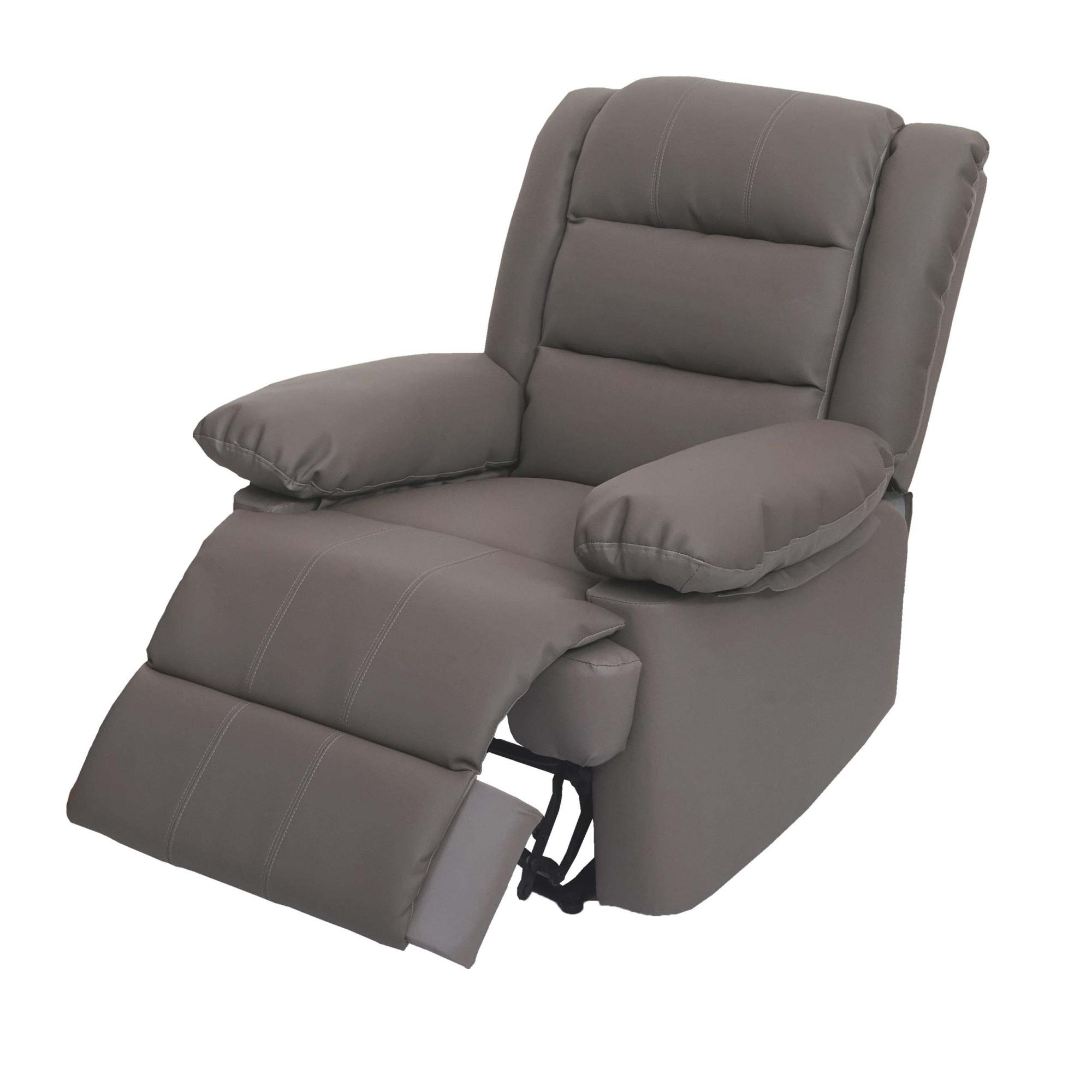 Poltrona relax reclinabile TV HWC-G15 regolabile vera pelle ecopelle ...