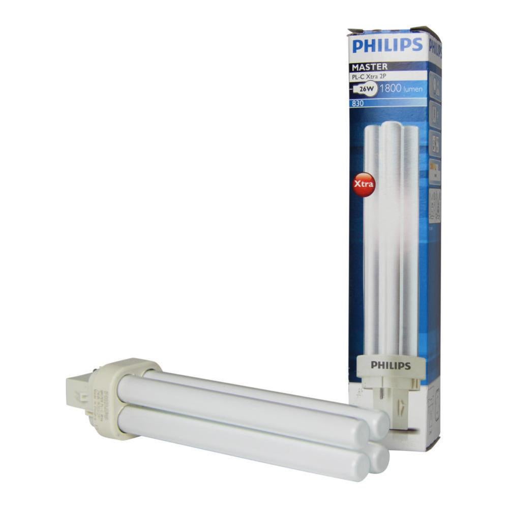 Ampoule fluocompacte philips - master pl-c xtra - 2p - g24d-3 - 26w ...