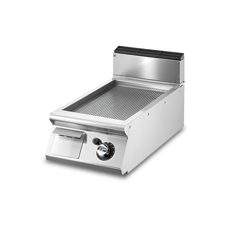 Fry-top gaz, top, plaque nervurée chromée- Virtus | Leroy Merlin