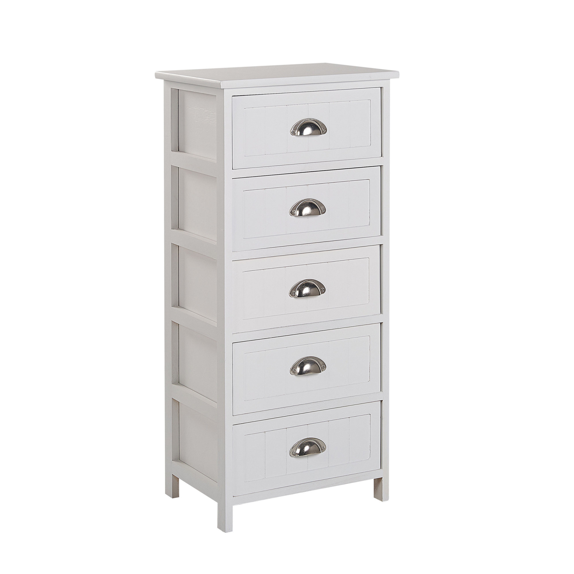 Beliani Commode à 5 tiroirs blanche LUCY | Leroy Merlin