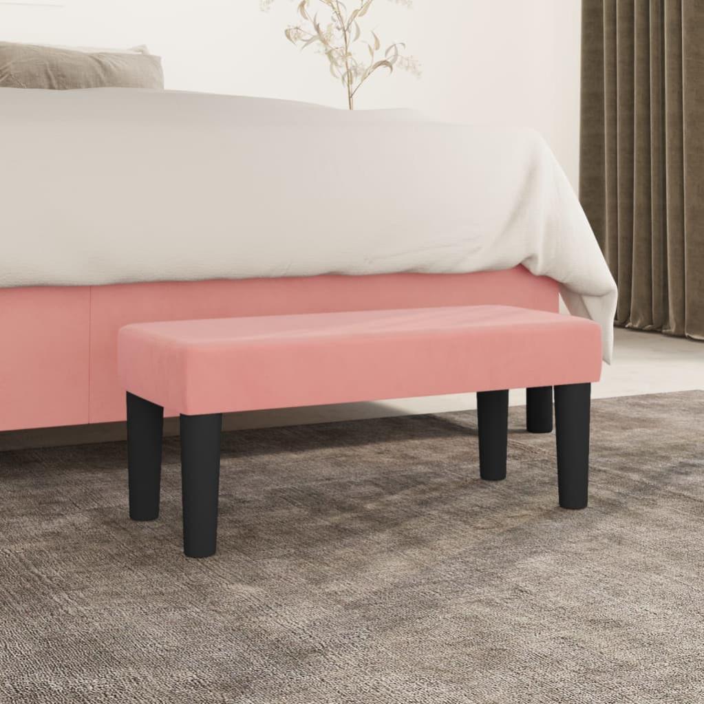 Banc Rose 70x30x30 cm Velours vidaXL | Leroy Merlin