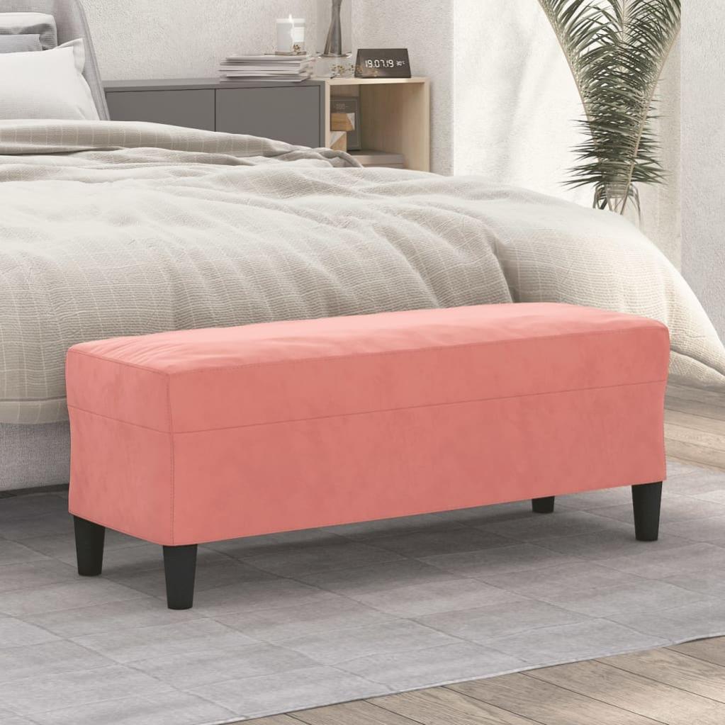 Banc Rose 100x35x41 cm Velours vidaXL | Leroy Merlin