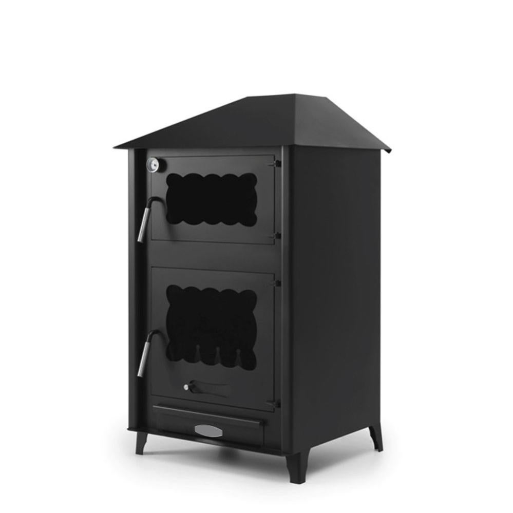 Estufa de leña grande con horno Everest 13Kw | Chimenea rustica de leña ...