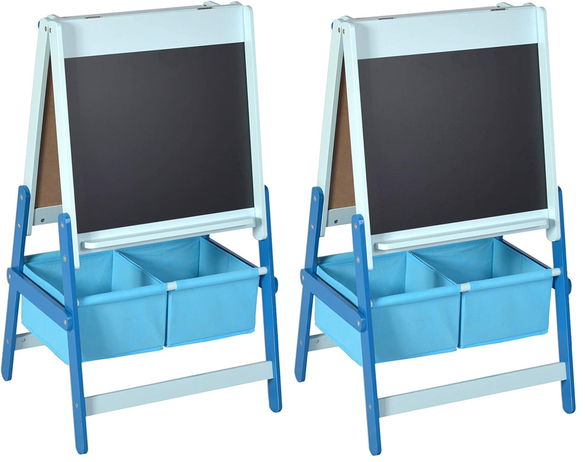 Lot de 2 tableaux enfant double faces ardoise/tableau blanc coloris ...