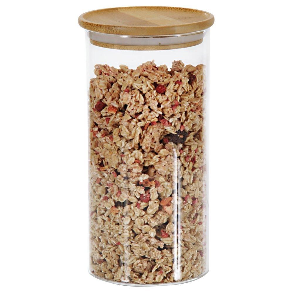 Récipient en verre avec couvercle en bambou, 1,2 L, KESPER, Kesper ...