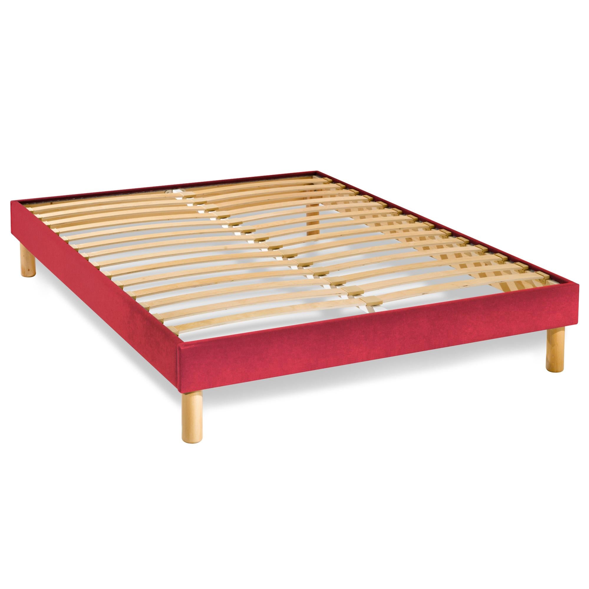 Sommier en Kit 14 lattes nues, coutil tissu coton 160x200cm, coloris ...