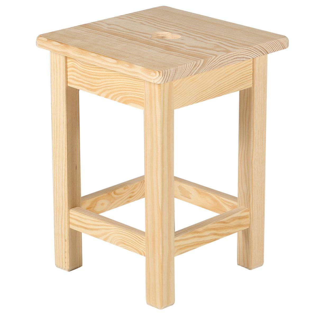 Tabouret en bois carré en pin massif brut - Région | Leroy Merlin