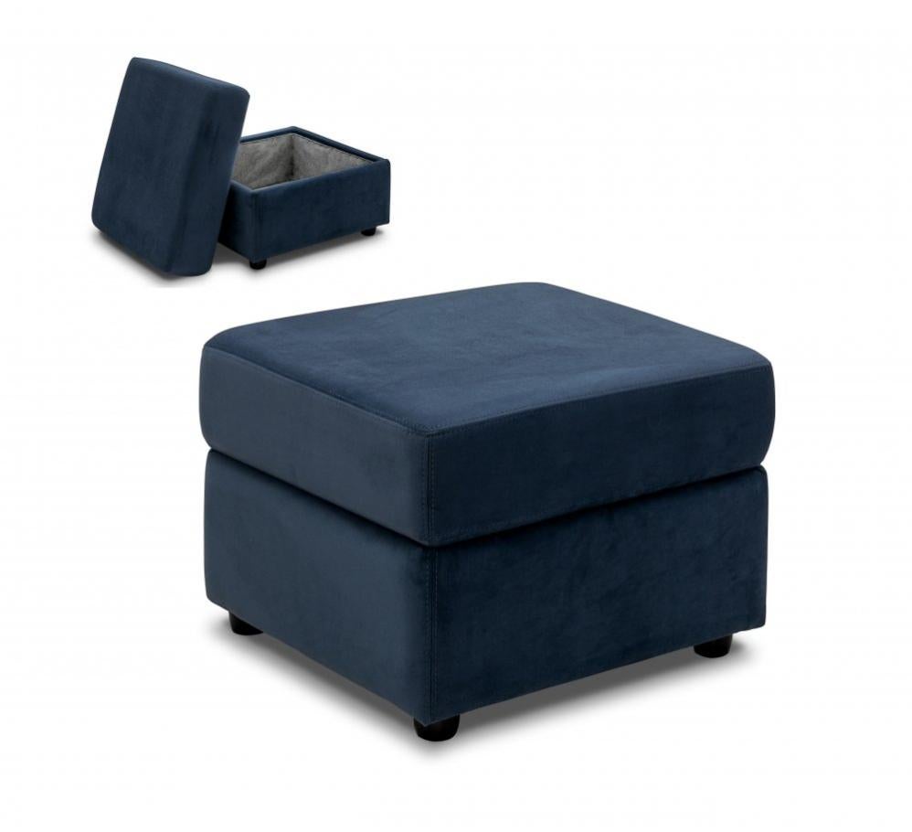 Pouf COFFRE DREAMER velours bleu marine | Leroy Merlin