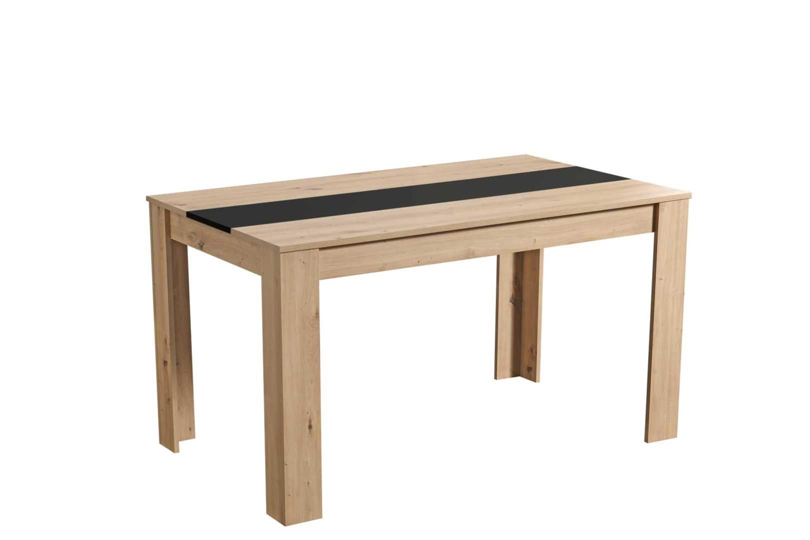 Table de salle à manger contemporaine chêne/noir Hemingway | Leroy Merlin