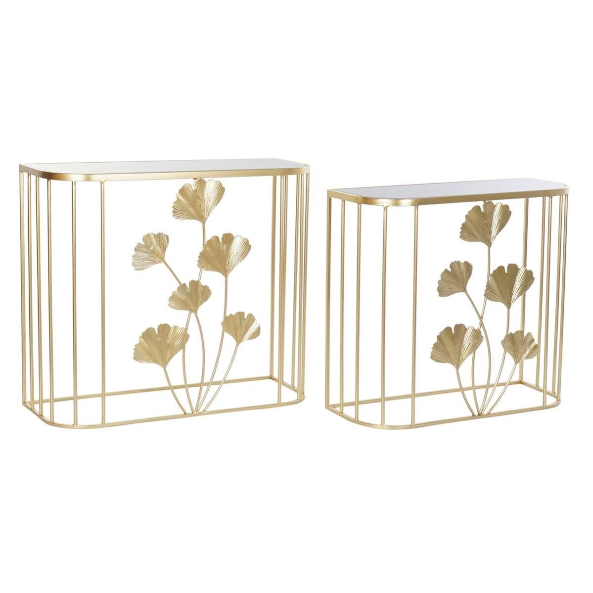 Ingresso DKD Home Decor Cristallo Dorato Metallo Tropicale Foglia della ...
