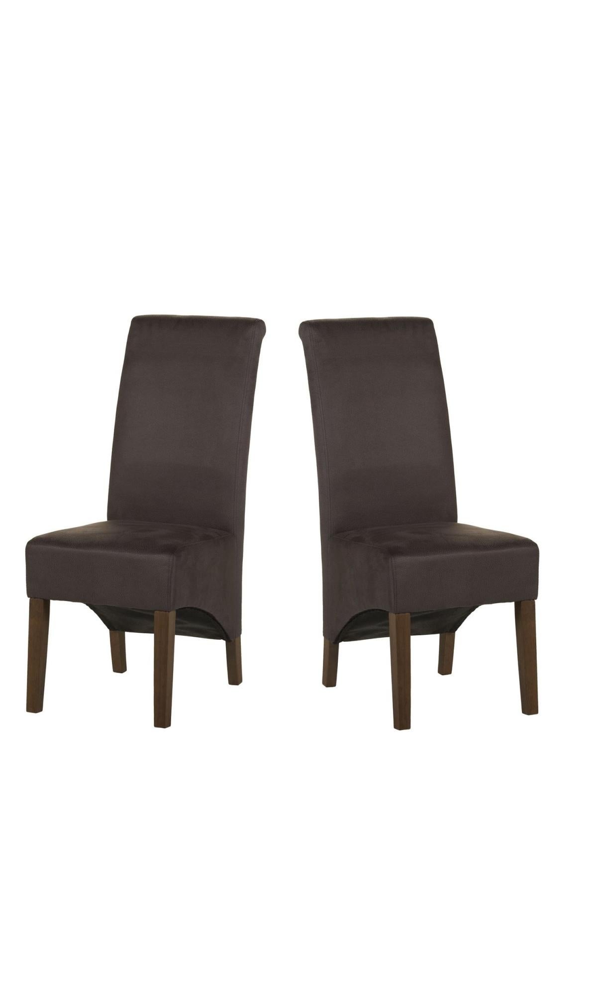 Chaise de salle à manger moderne en tissu brun (lot de 2) Alice | Leroy ...