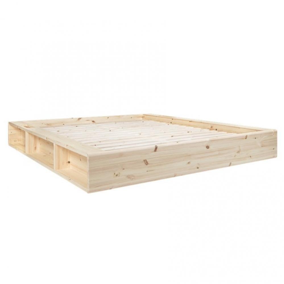 Sommier futon ZIGGY BED pin laqué naturel couchage 160 cm | Leroy Merlin