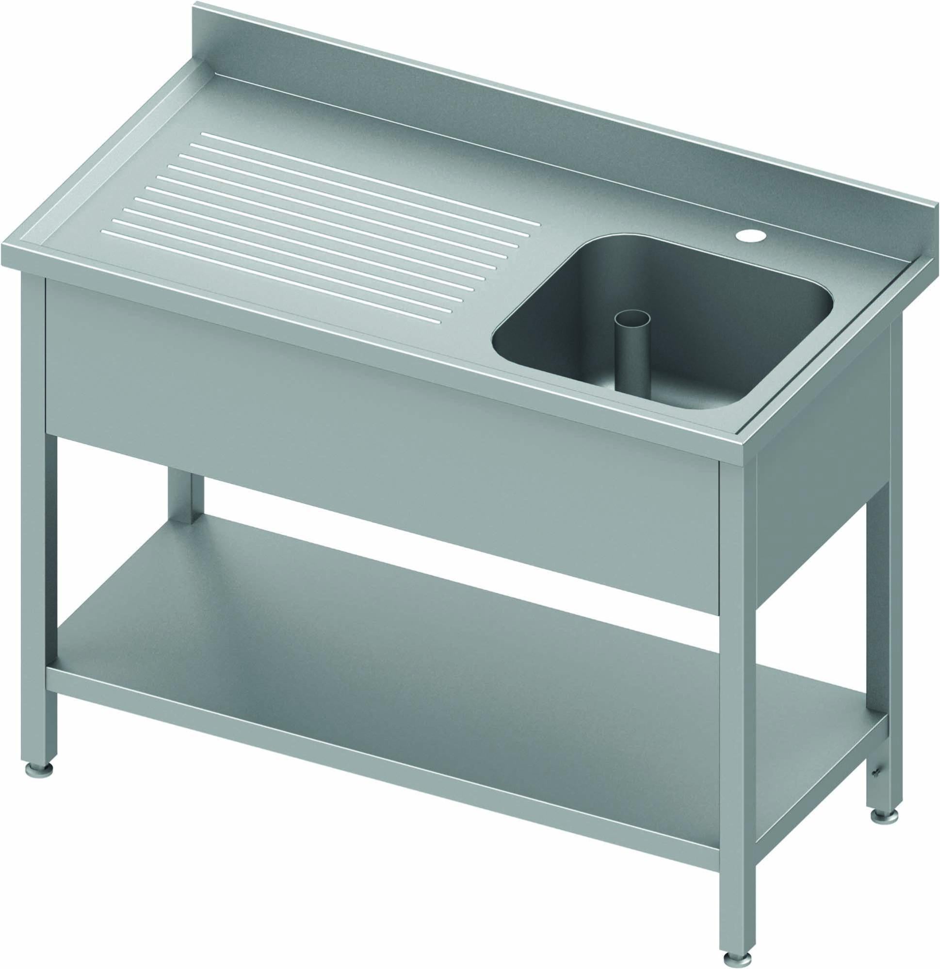 Plonge Inox 1 Cuve Avec Etagère - Egouttoir Gauche ou Droit - Gamme 600 ...