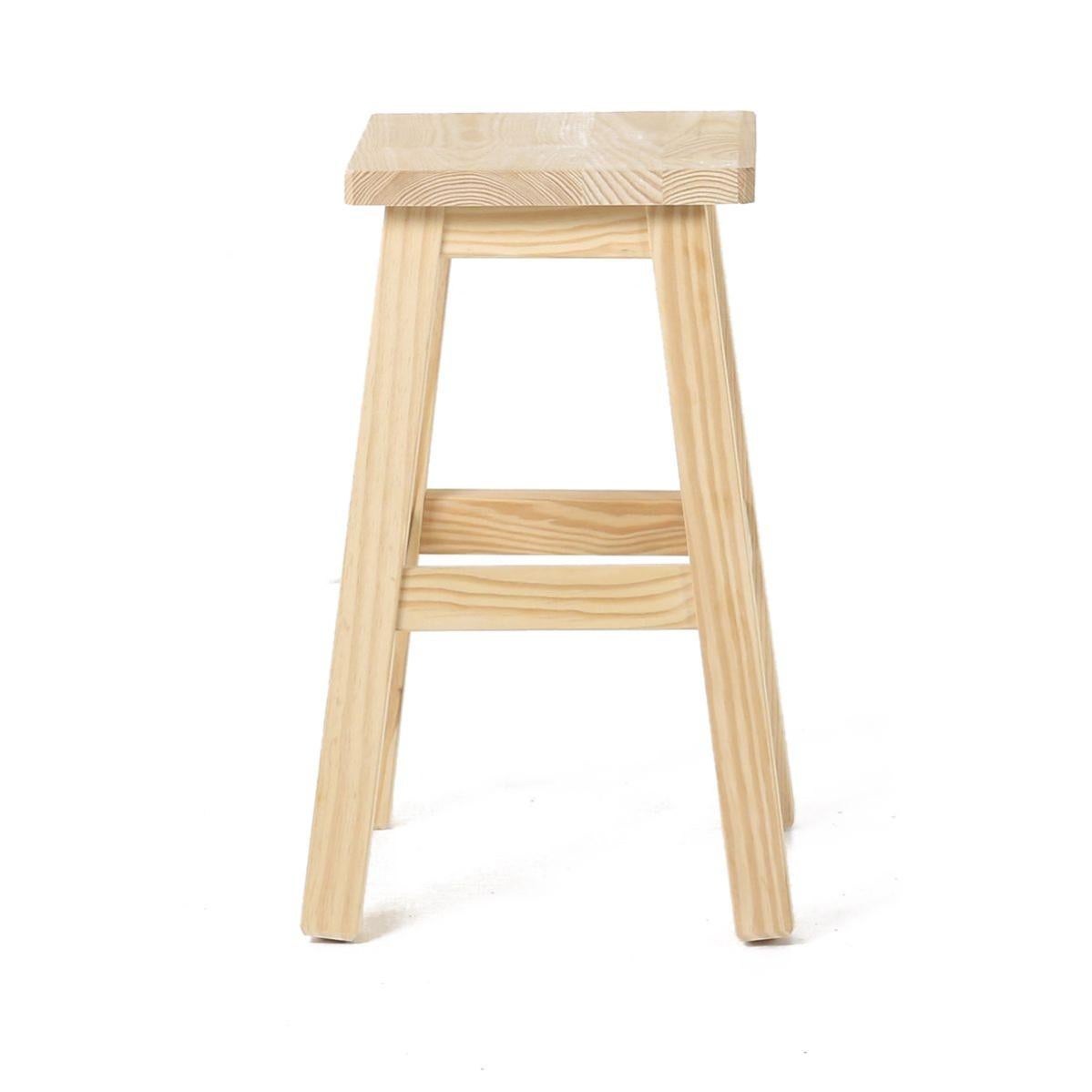 Tabouret en bois carré pin massif brut - Région | Leroy Merlin