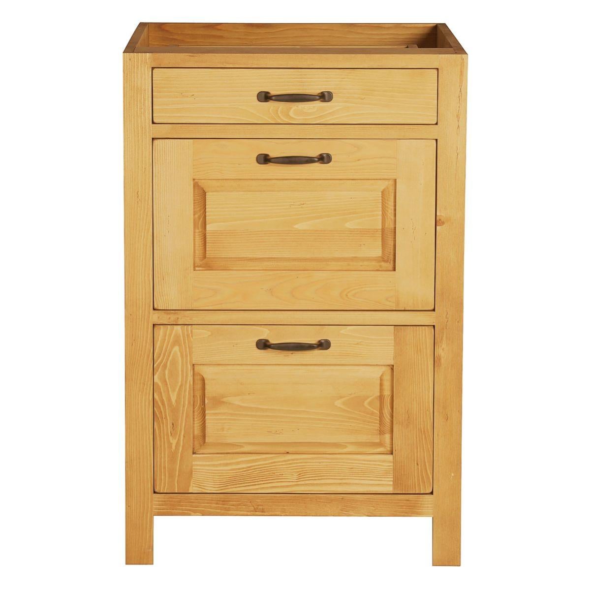 Meuble bas pin massif 60 cm 3 tiroirs ARAVIS | Leroy Merlin
