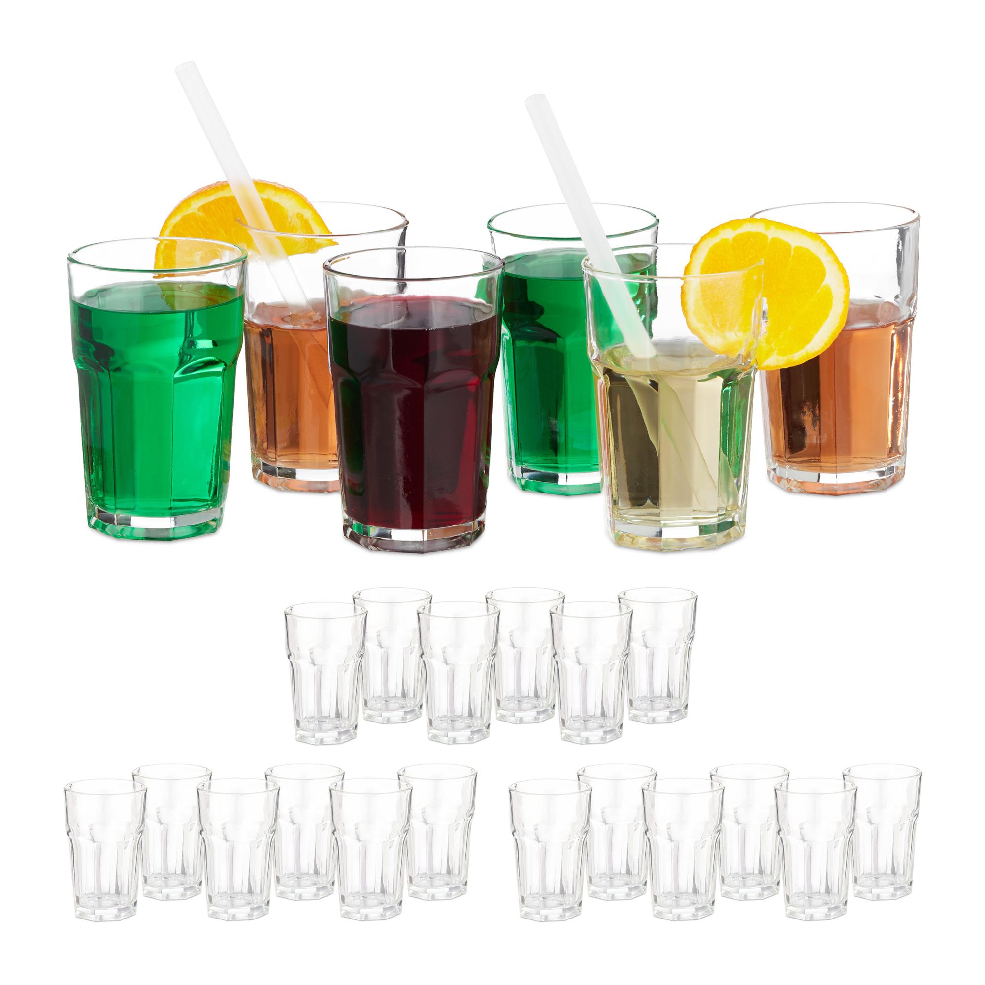 Verres, lot de 24, boissons, verre 300ml, récipient eau, jus, cocktails ...
