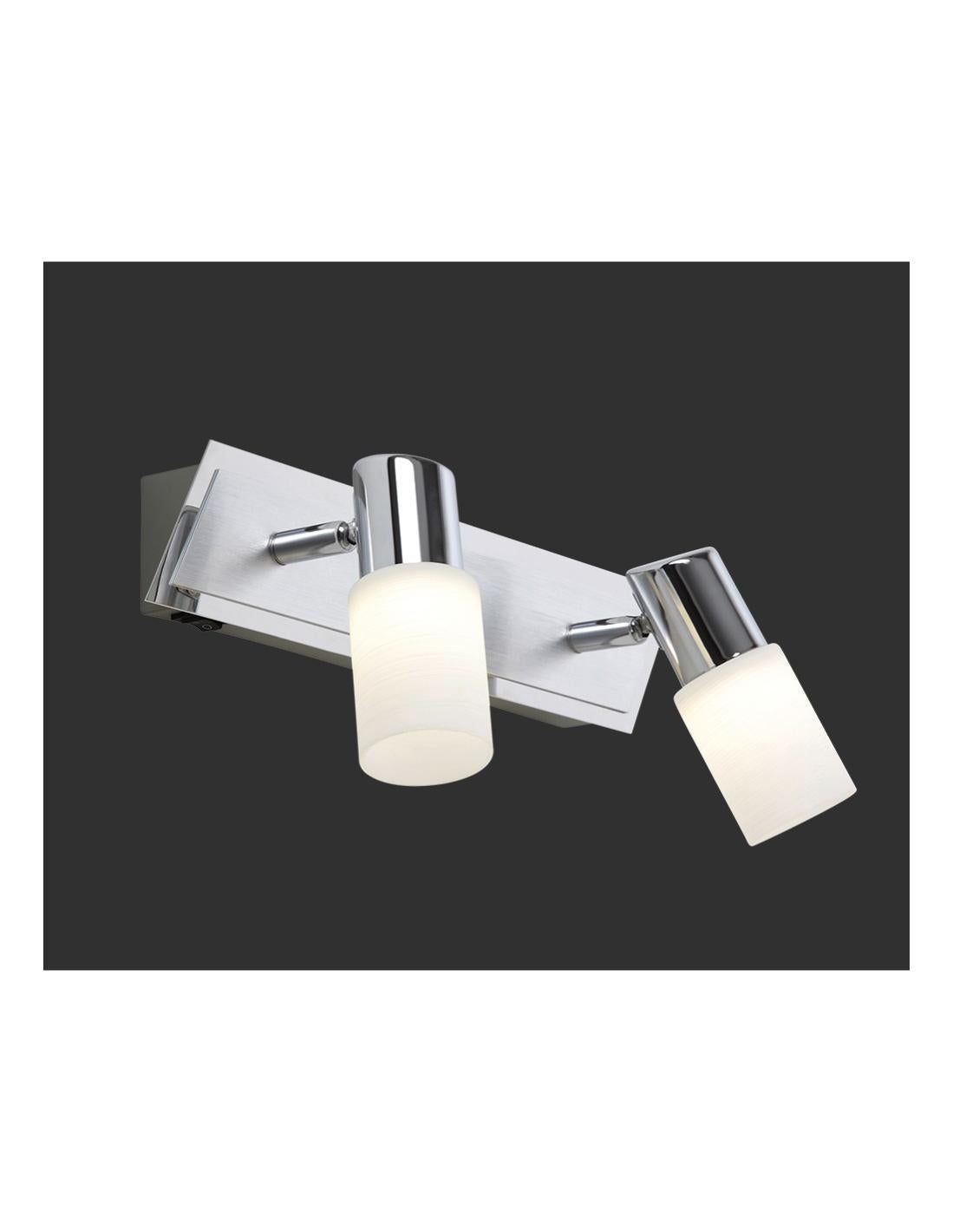 Clapton Spot 2 Spot Led Chrome Et Verre Blanc L36 cm Trio Lighting ...