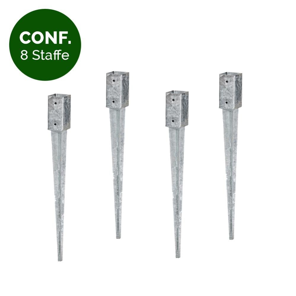 Onlywood Staffe fissaggio a punta per montante 7 x 7 cm - Conf 8 Pezzi ...