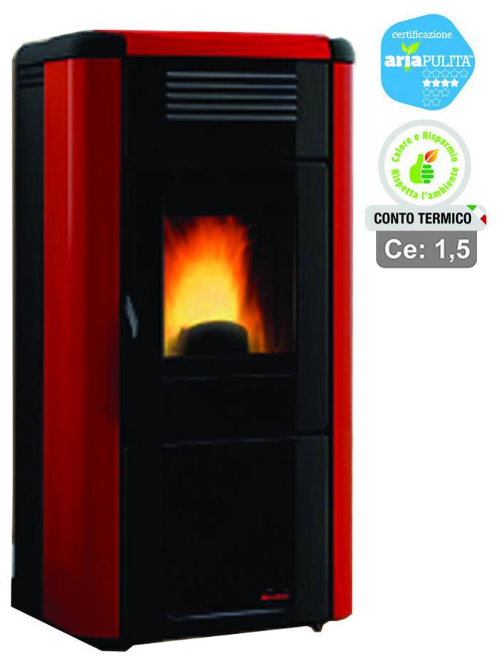 Stufa pellet viviana plus evo canaliz. 10.3kw bordeaux (conto termico ...