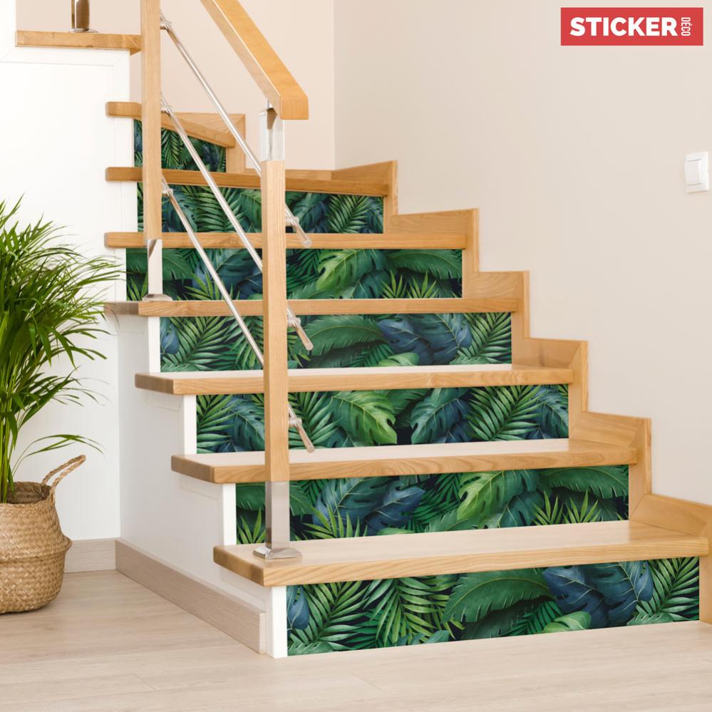 Stickers Escaliers Exotique - 20cm x 100cm | Lot de 3 contremarches ...