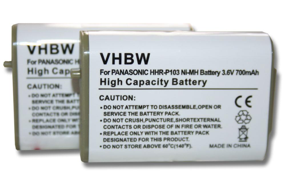 Vhbw 2x Batteries remplacement pour Panasonic HHR-P103, HHR-P103A, P ...