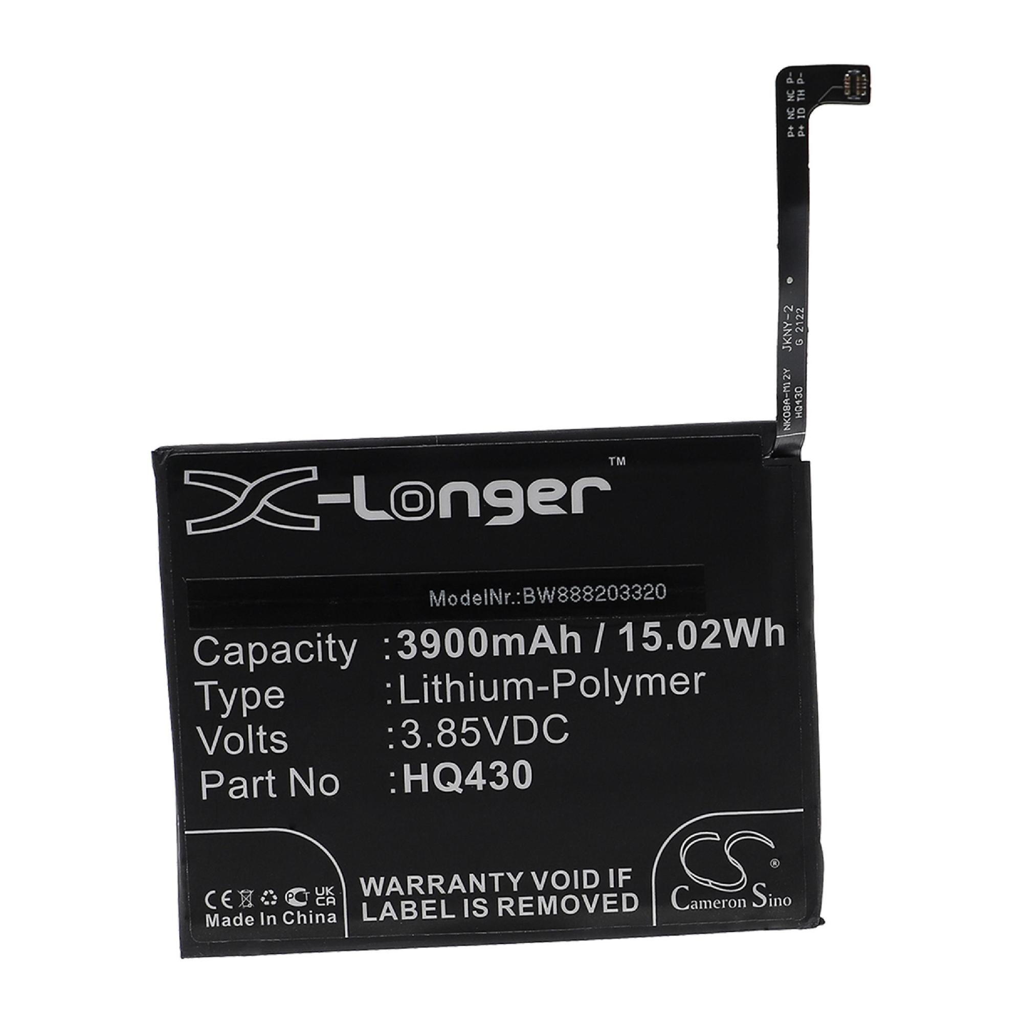 Vhbw Batterie remplacement pour Nokia HQ430 pour smartphone (3900mAh, 3 ...