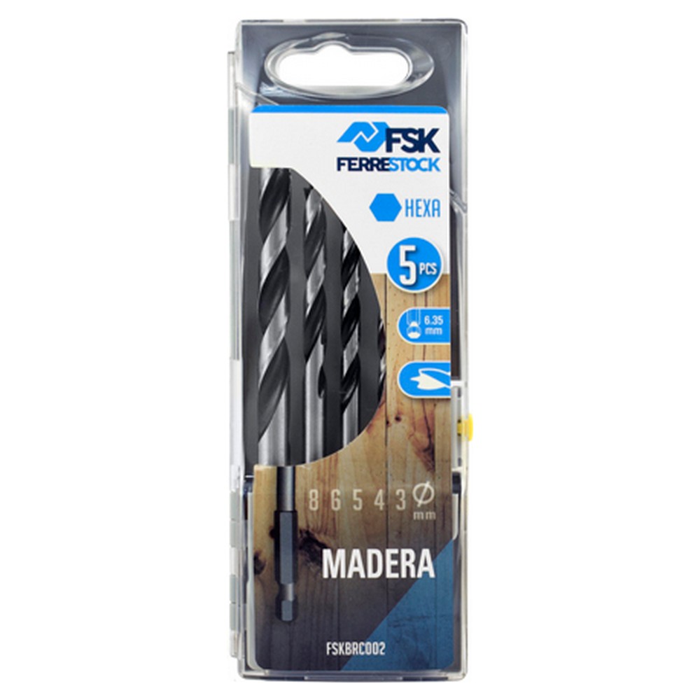 Ensemble De Forets Ferrestock 3 4 5 6 8 Mm Bois Hexagonal