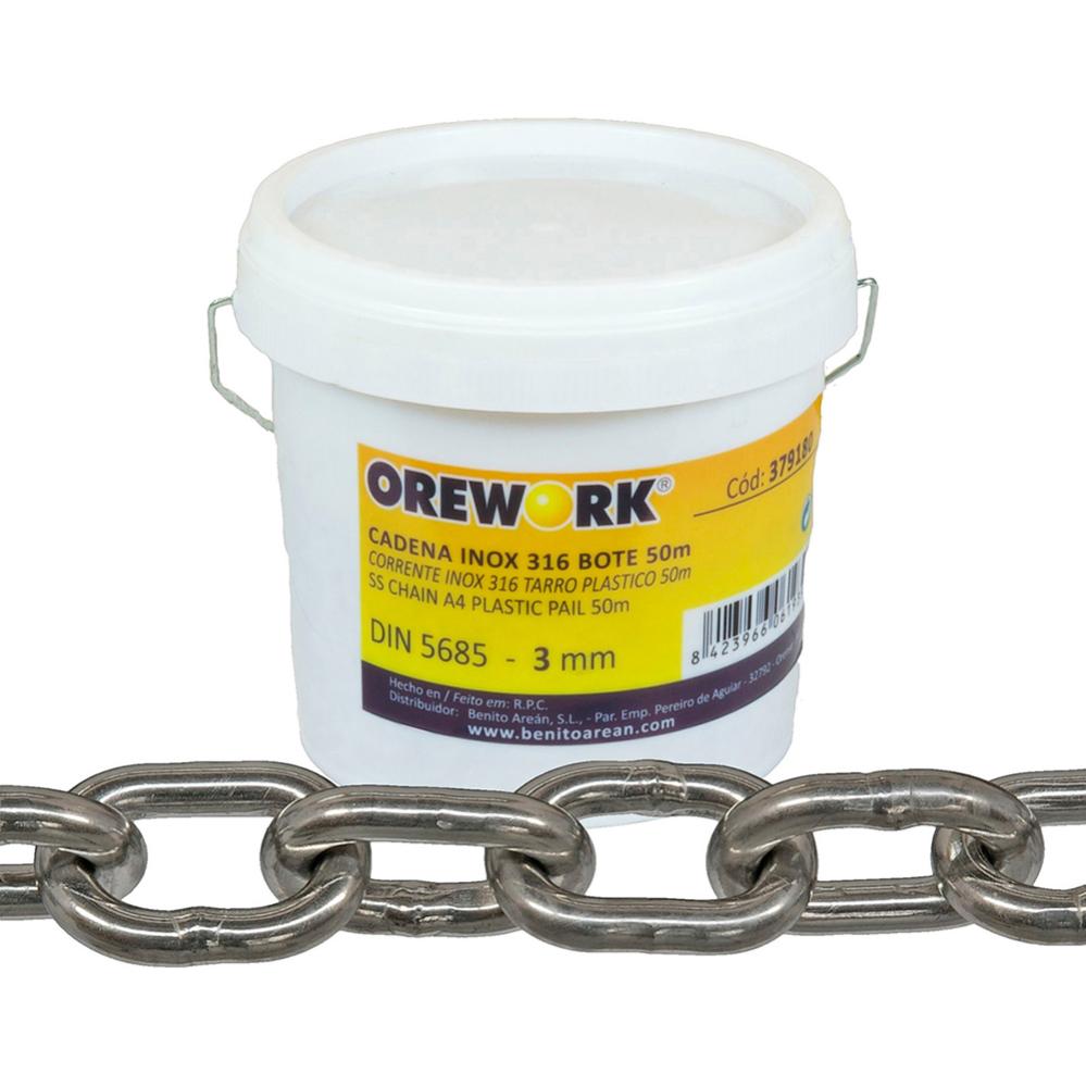 Cadena acero inoxidable 316, DIN 5685 - 8 mm - 50 m | Leroy Merlin