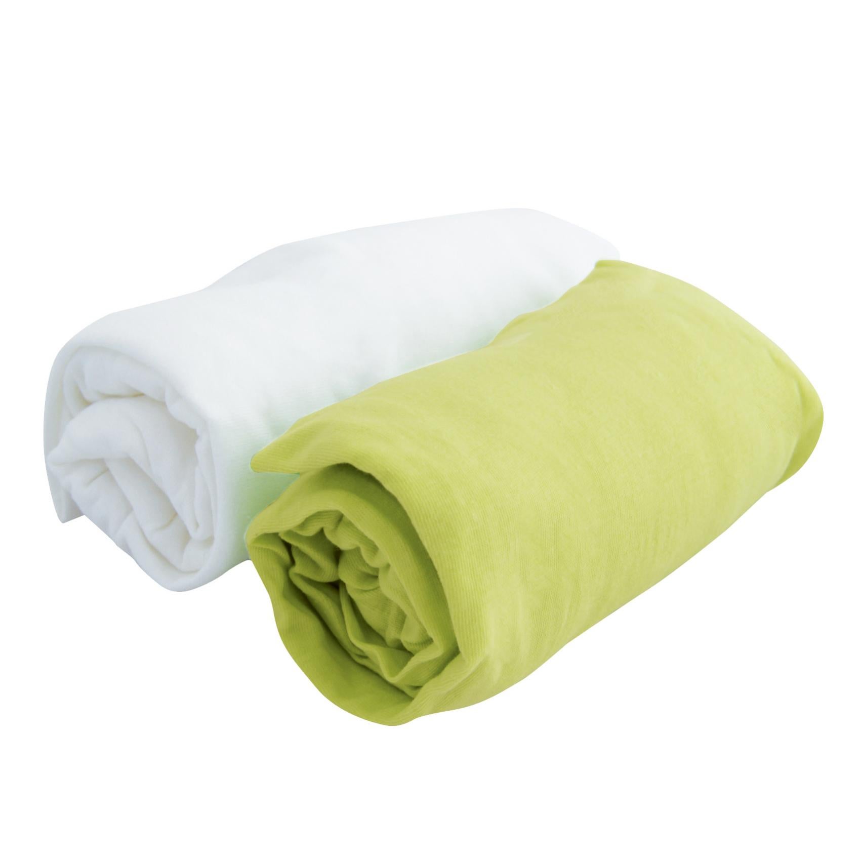 Duo de draps housse en jersey - Vert clair - 70x140 cm - Coton | Leroy ...