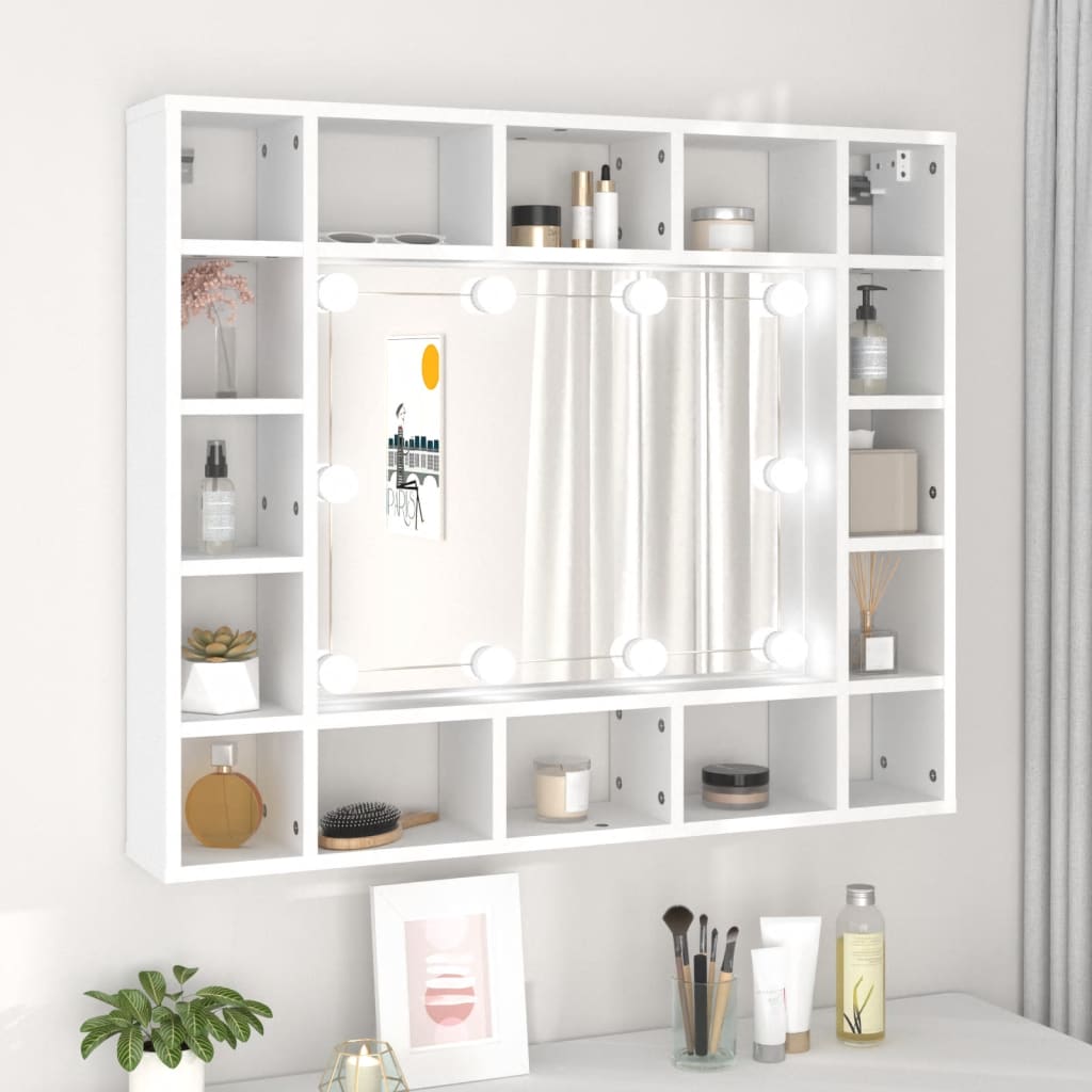 VidaXL Mobile a Specchio con LED Bianco 91x15x76,5 cm | Leroy Merlin