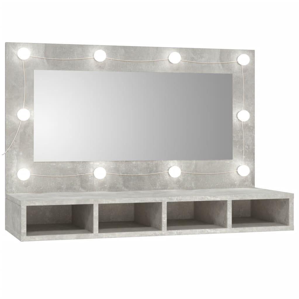 VidaXL Mobile a Specchio con LED Grigio Cemento 90x31,5x62 cm | Leroy ...