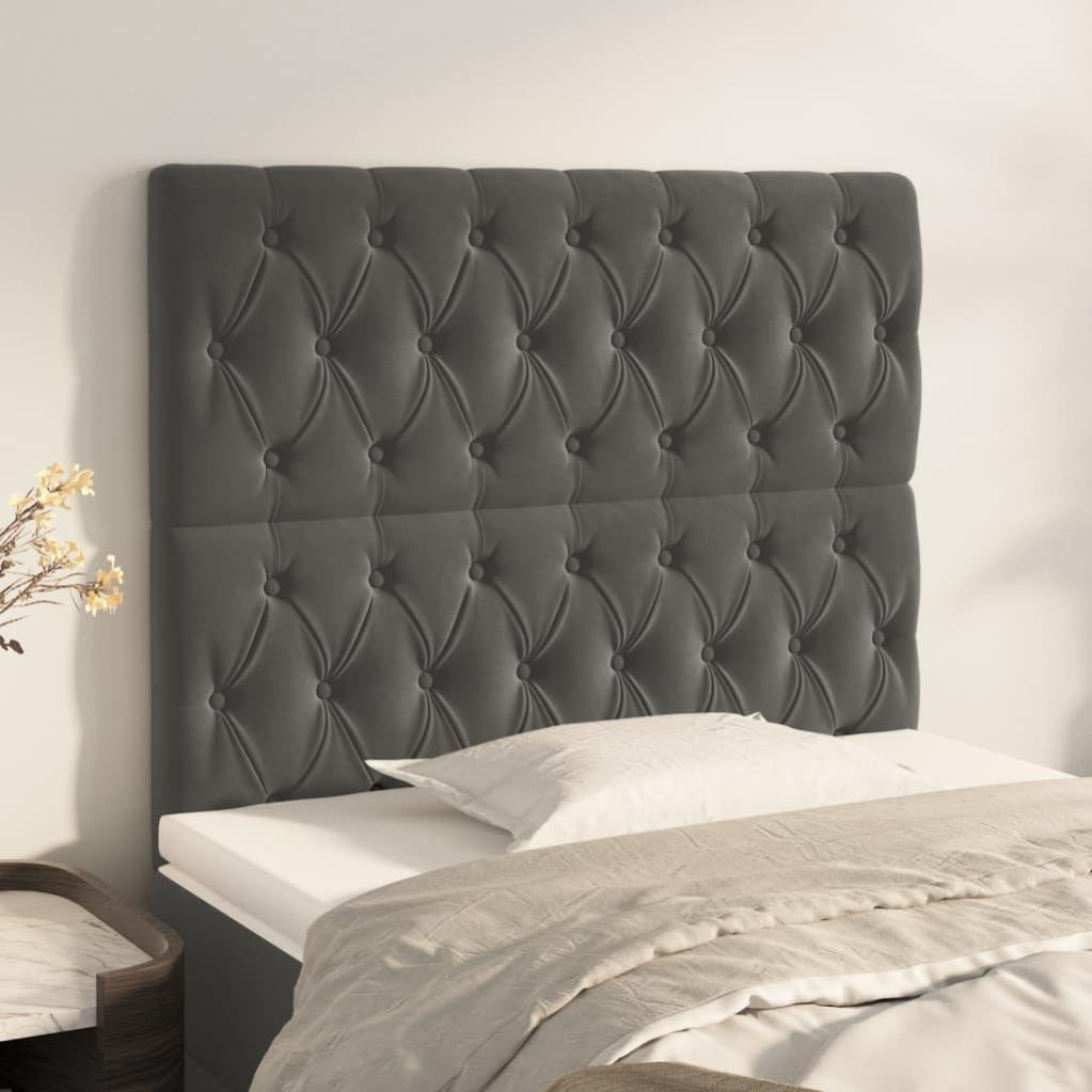 VidaXL Testiere 2 pz Grigio Scuro 100x7x78/88 cm in Velluto | Leroy Merlin