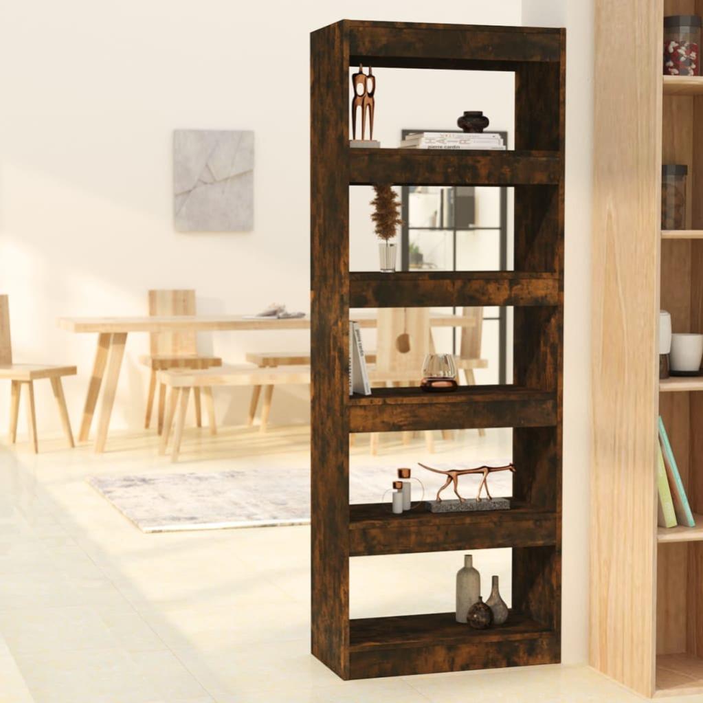 Bibliothèque/Séparateur de pièce Chêne fumé Bois d'ingénierie vidaXL ...