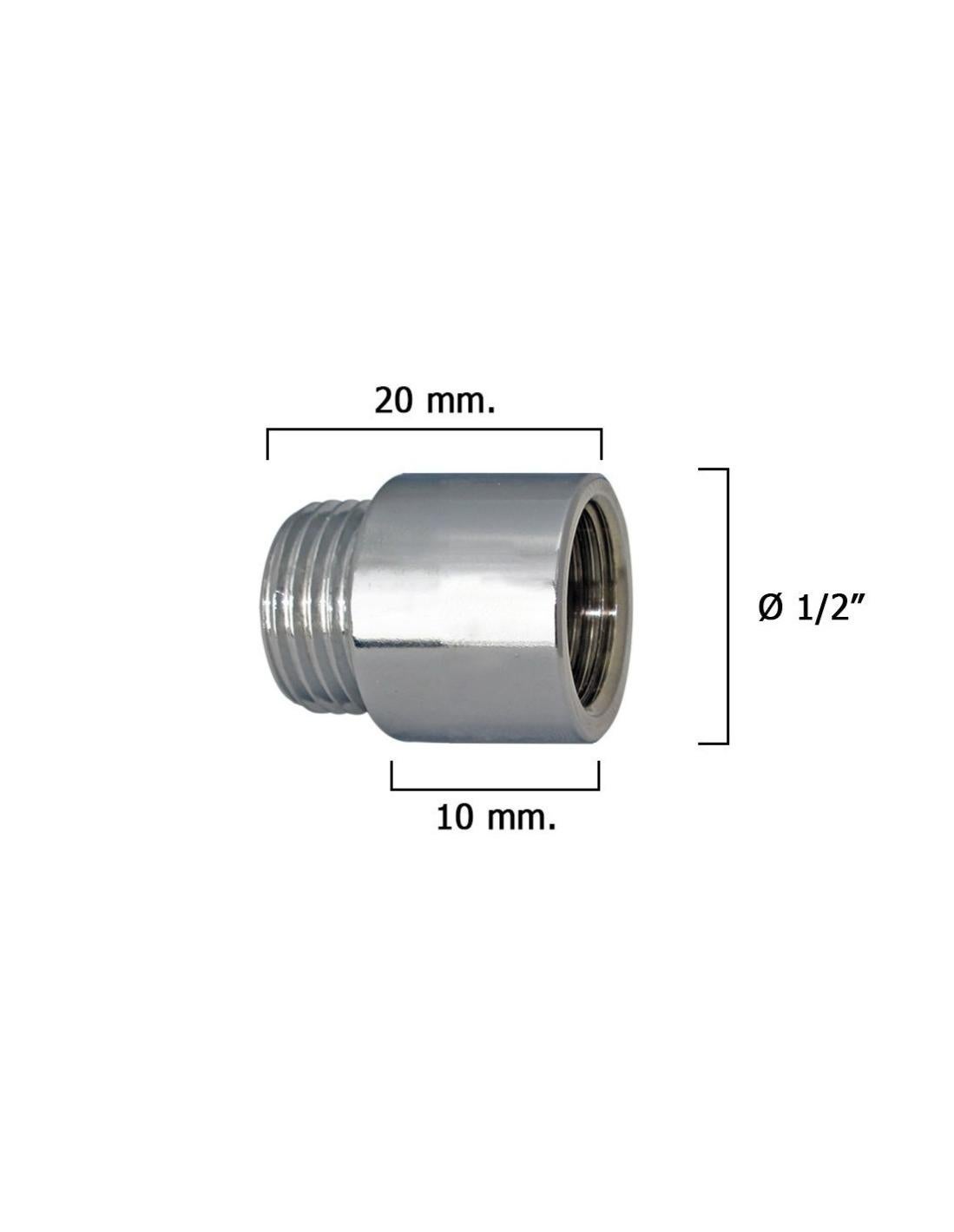 Alargadera Redonda Cromo 1/2" x 10 | Leroy Merlin