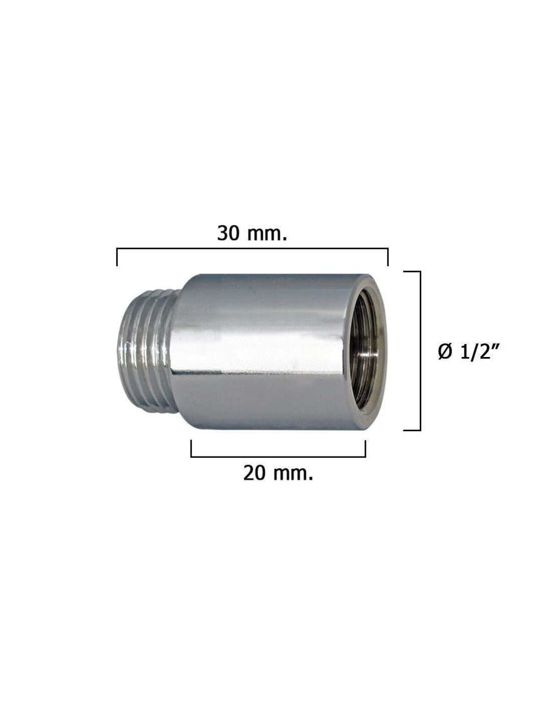Alargadera Redonda Cromo 1/2" x 20 | Leroy Merlin