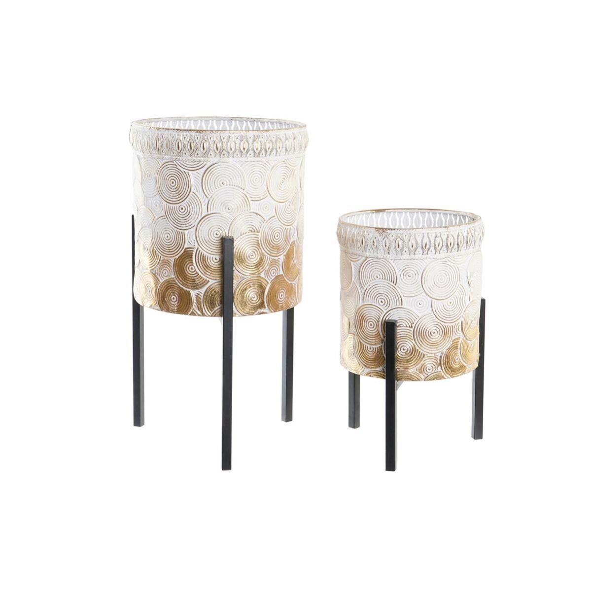 Set de pots de fleurs DKD Home Decor Métal 2 Pièces 2 Unités (29 x 29 x ...