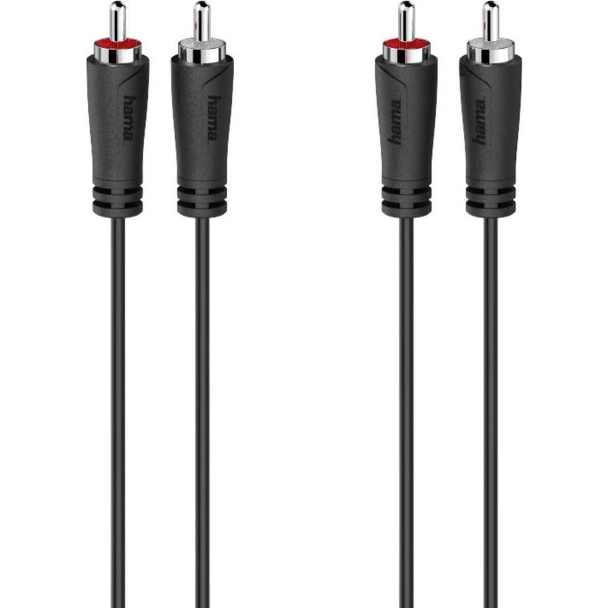 Câble 2 x RCA Hama 00205257 1,5 m Noir | Leroy Merlin
