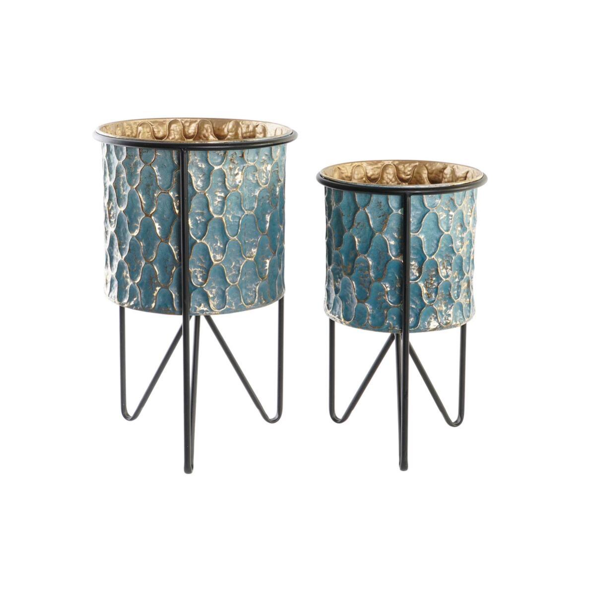 Set de pots de fleurs DKD Home Decor Usé Métal 30 x 30 x 50 cm (2 ...