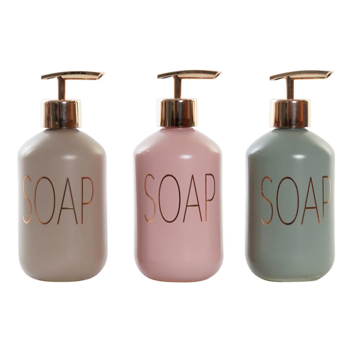 Distributeur de Savon DKD Home Decor Soap Rose Marron Doré Menthe ABS ...