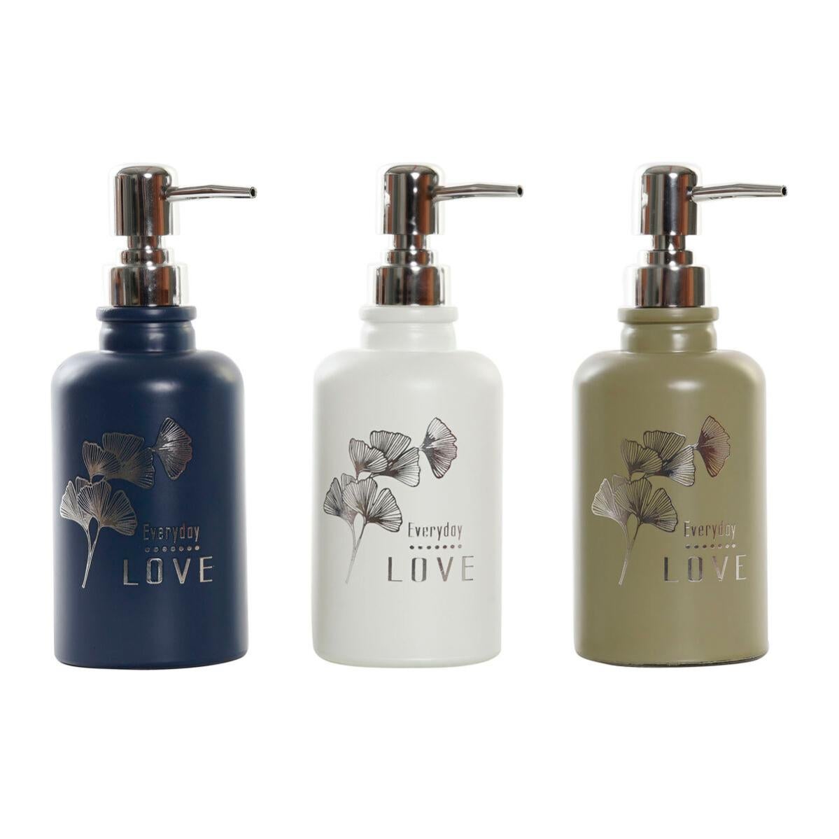 Distributeur de Savon DKD Home Decor Love Argenté Noir Blanc Vert ABS ...