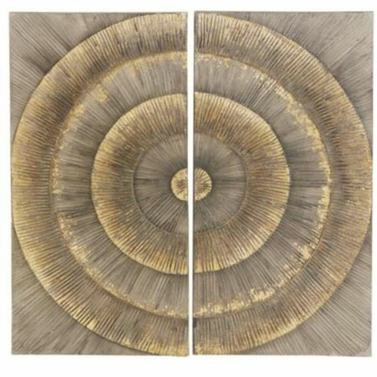 Figurine Décorative DKD Home Decor 2 Pièces Cercles Bois MDF (121,5 x 3,5 x 122 cm) | Leroy Merlin