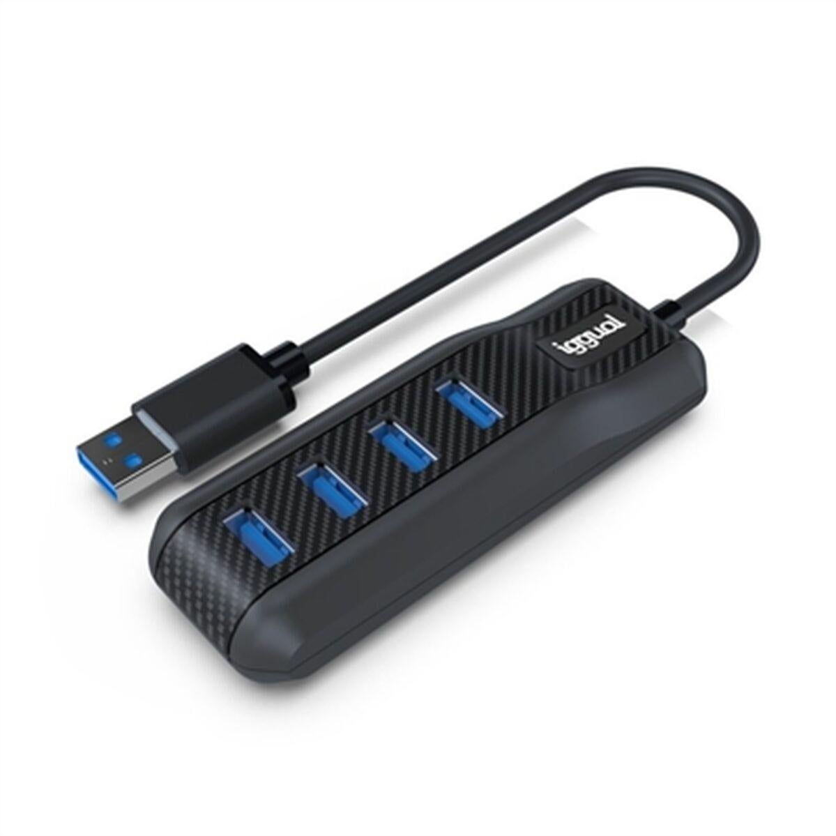Hub USB 4 Porte iggual CARBON | Leroy Merlin