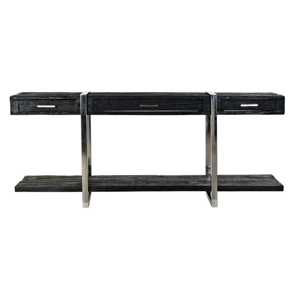 Ingresso DKD Home Decor Nero Argento Legno Acciaio (180 x 44 x 75 cm ...