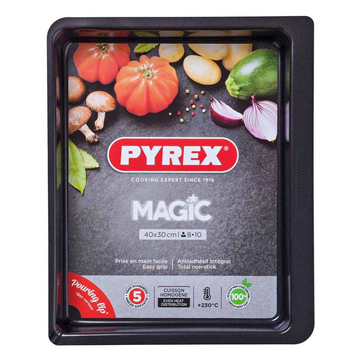 Plaque de Cuisson Antiadhésive Pyrex Magic acier galvanisé 40 x 31 cm ...