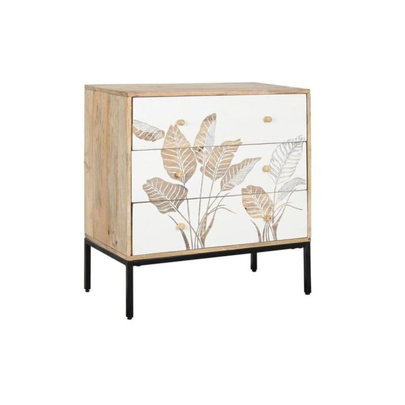 Commode DKD Home Decor Naturel Noir Métal Blanc Bois de manguier ...