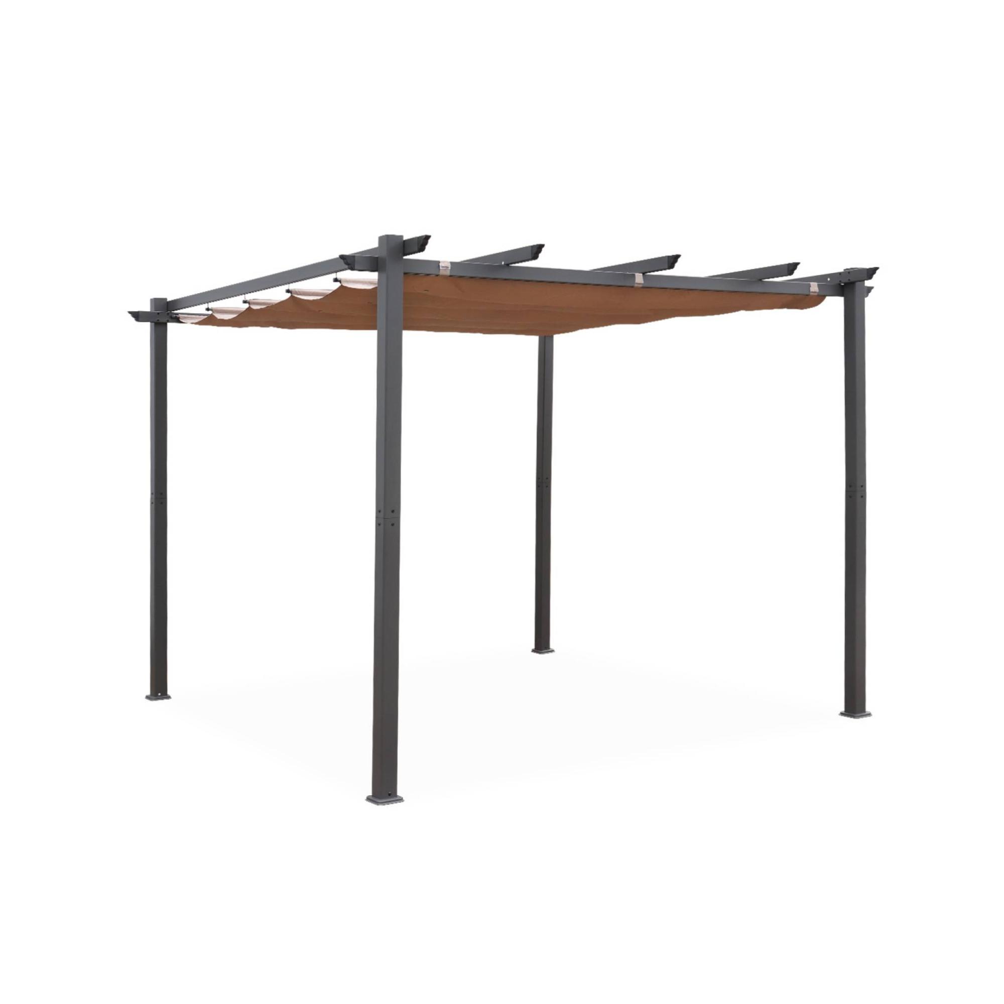 Pergola in alluminio - Isla 3x3m - Telo bruno/talpa - Ideale per la ...
